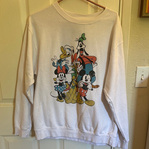 Disney | Sweaters | Disney White Crewneck Sweater With Classic ...
